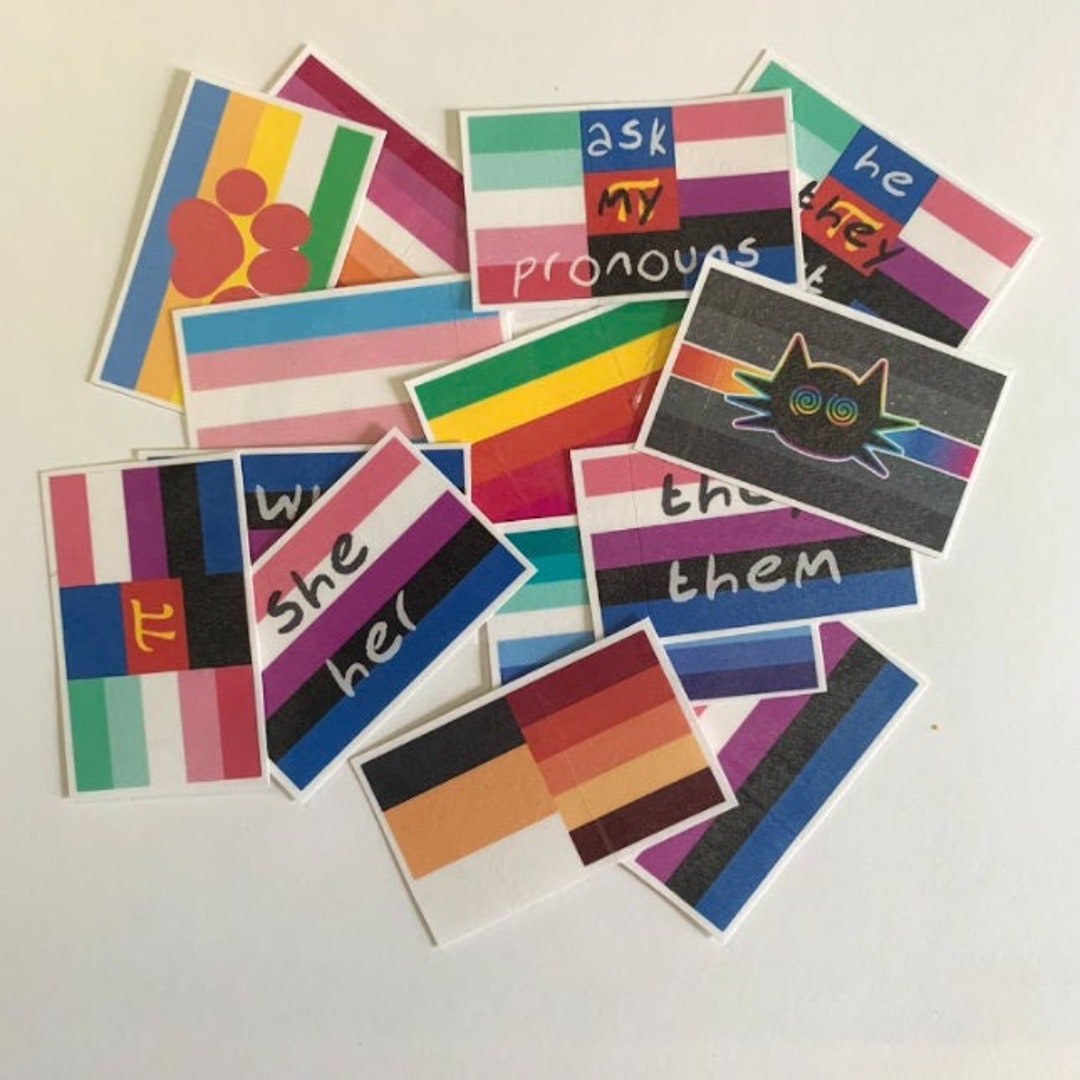 CUSTOM Flag, Pronouns, Pride LGBTQ Stickers - Etsy