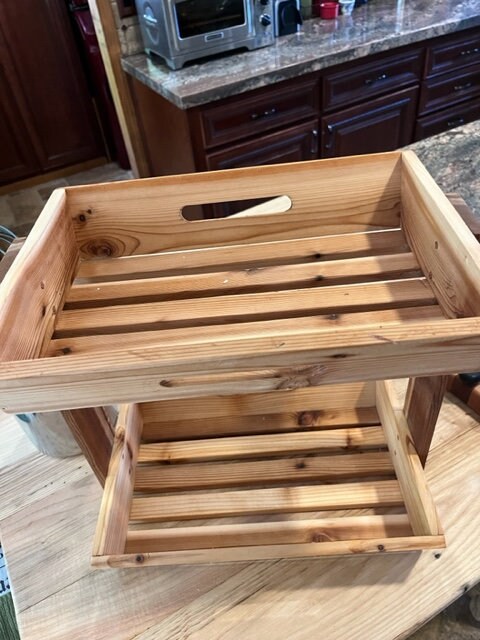 2 Tier Solid Cedar Wood Vegetable and Fruit Storage Rack - Etsy