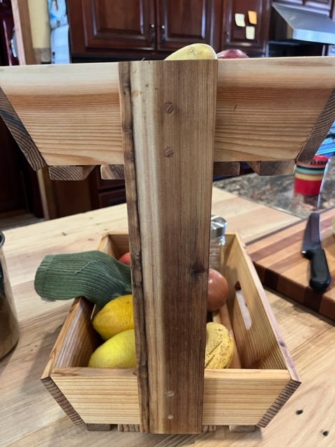 2 Tier Solid Cedar Wood Vegetable and Fruit Storage Rack - Etsy