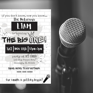 Notorious ONE First Birthday Invitation Template | Biggie Smalls ...