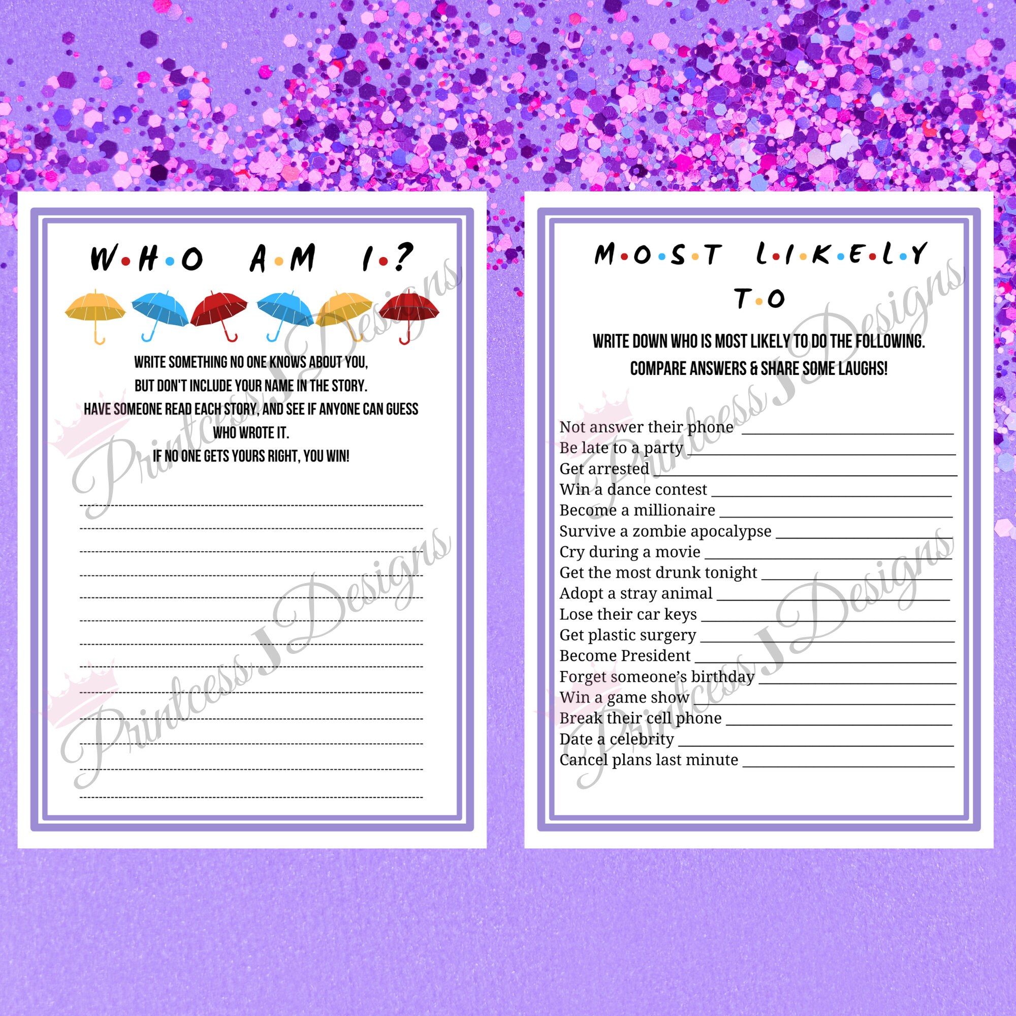 Friends Themed BIRTHDAY PARTY Games Bundle | Friends TV Show ...