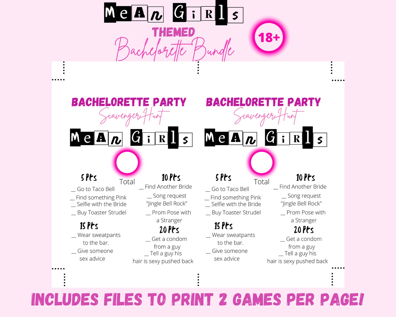 Mean Girls Bachelorette Party Games Bundle | Printable Games | Drinking ...