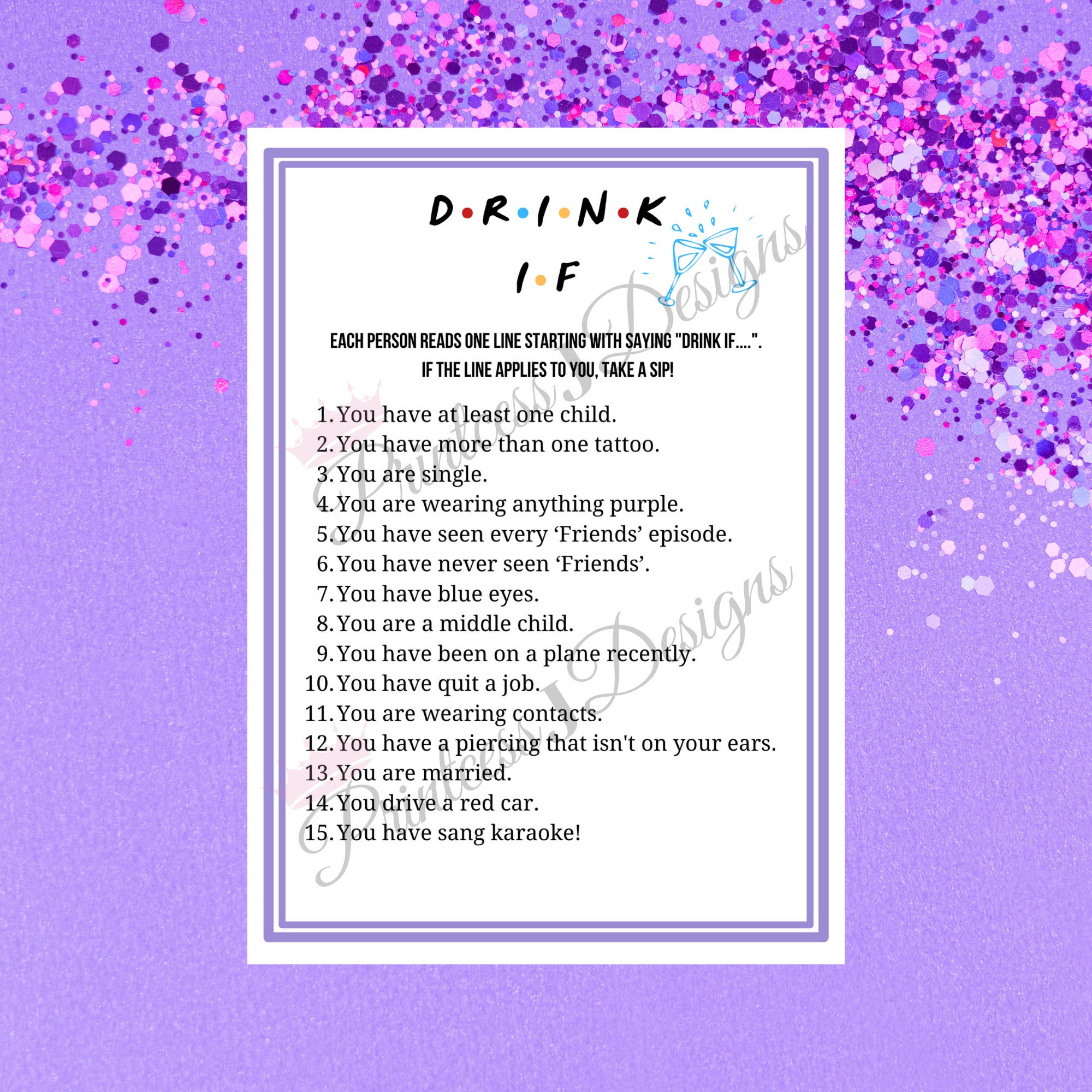 Friends Themed BIRTHDAY PARTY Games Bundle | Friends TV Show ...