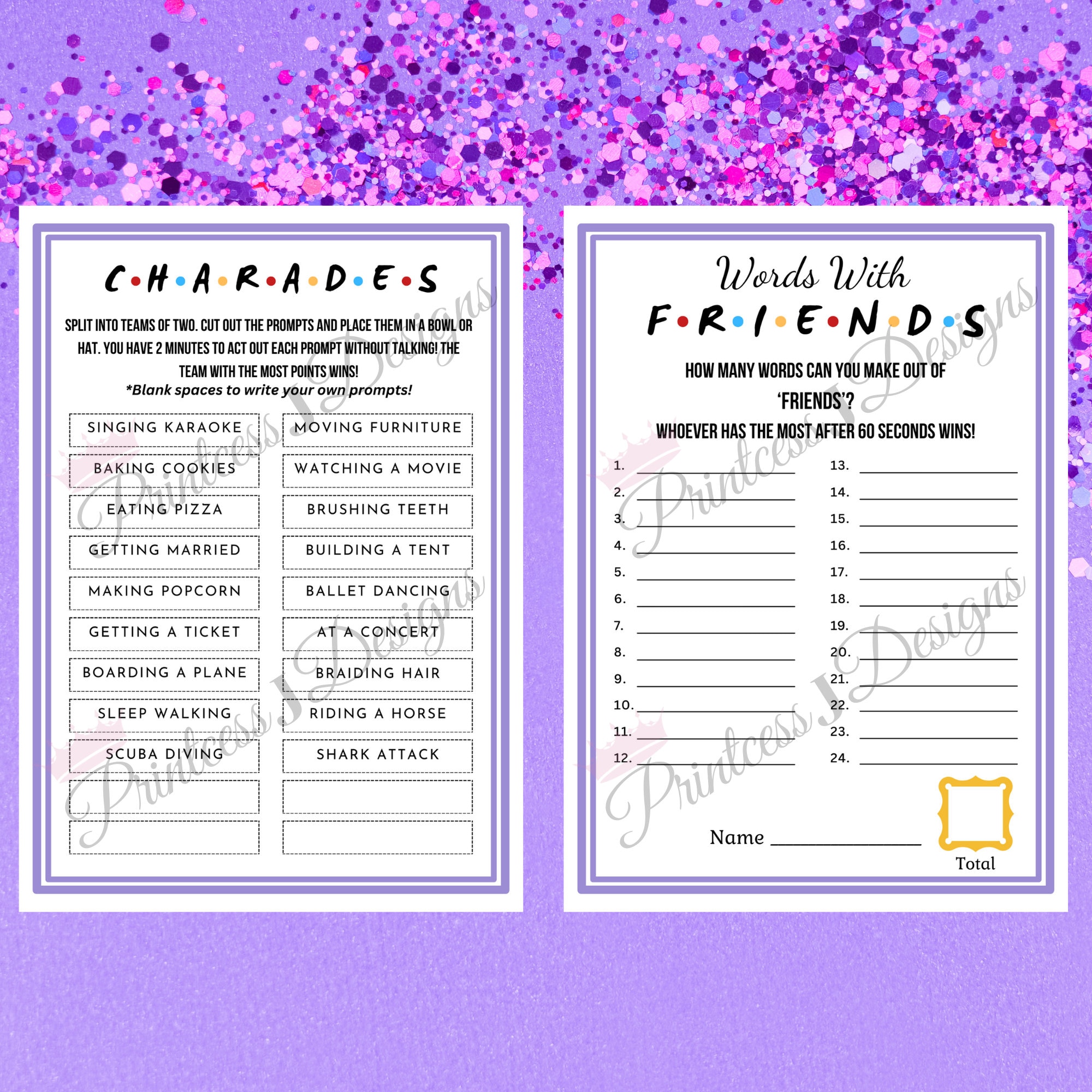 Friends Themed BIRTHDAY PARTY Games Bundle | Friends TV Show ...