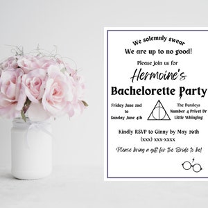 Wizard Bachelorette Party Invitation Template HP Themed Bachelorette ...