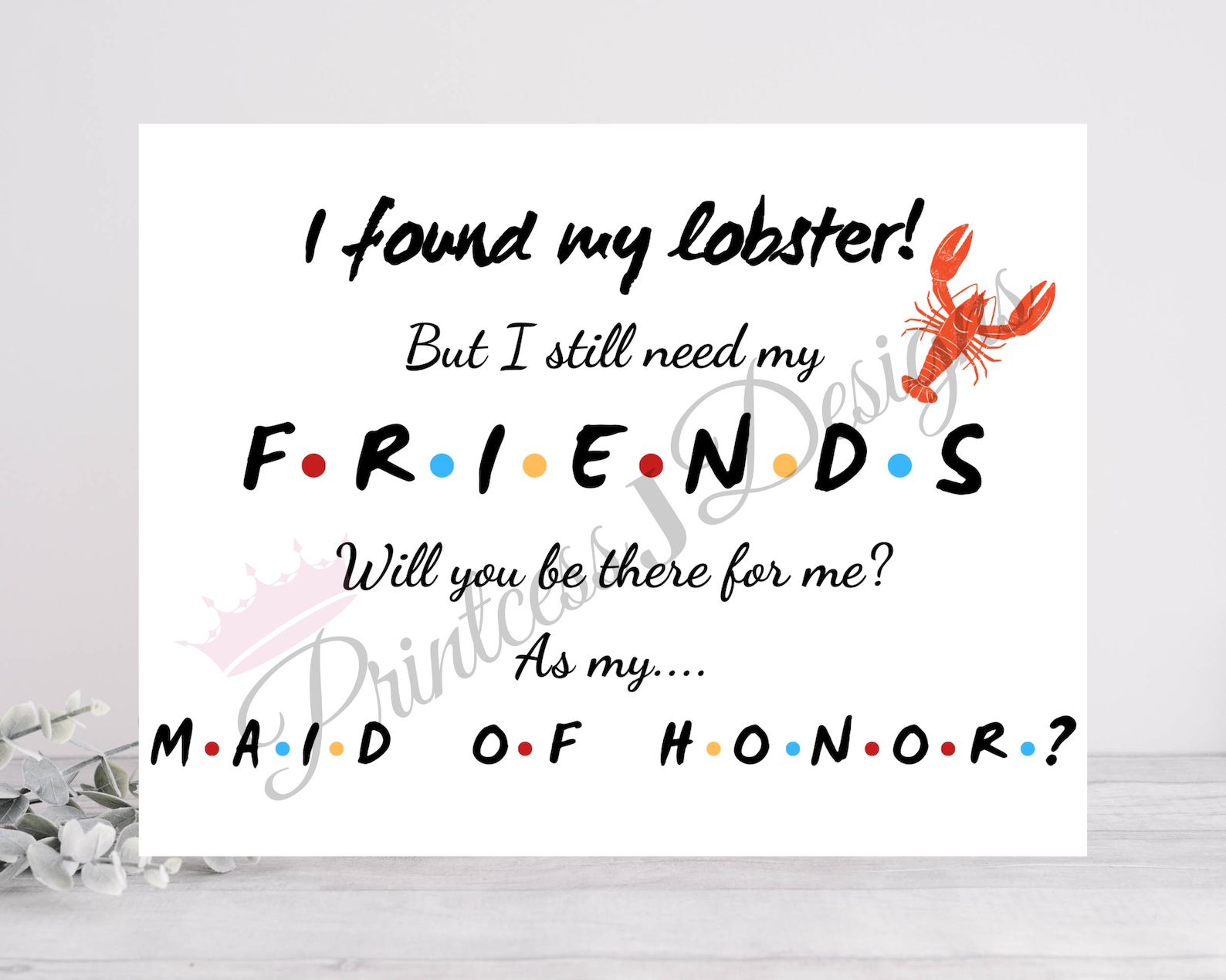 Friends Themed Bridesmaid Proposal Cards Friends TV Show - Etsy