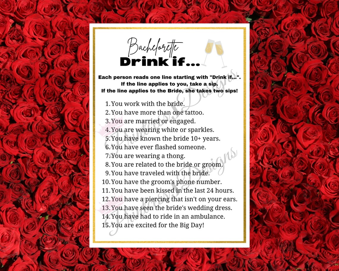 The Bachelorette TV Show Themed Party Games Bundle Printable - Etsy