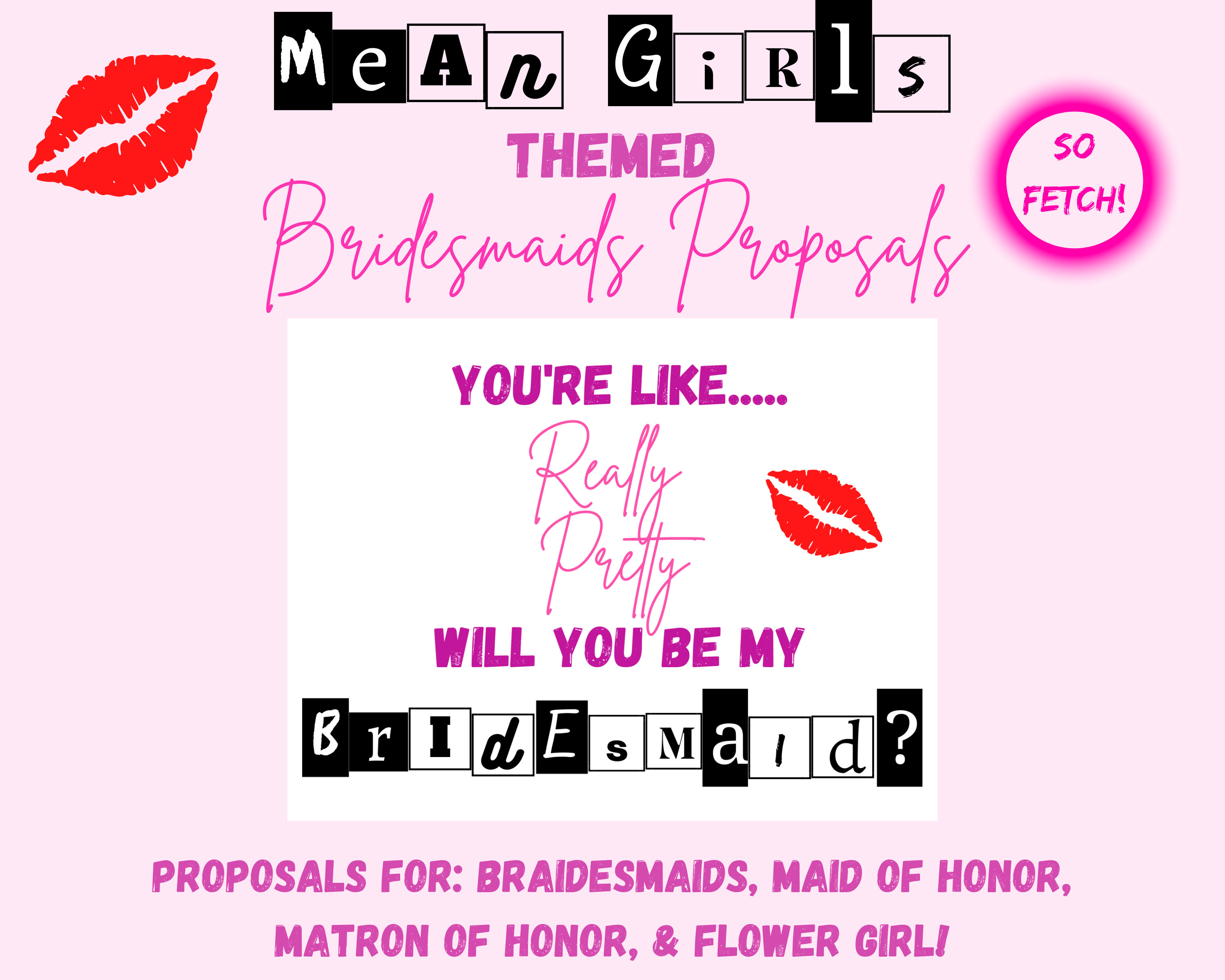 Mean Girls Themed Bridesmaid Proposal Cards | Mean Girls Movie ...