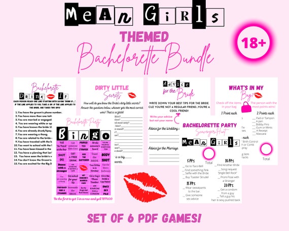 Mean Girls Bachelorette Party Games Bundle Printable Games - Etsy