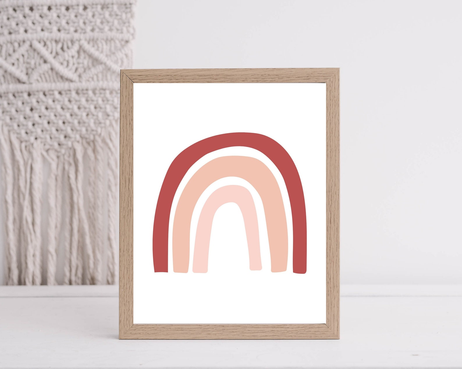 Boho Red Rainbow PRINTABLE Wall Art for Nursery Decor Kid's Room Decor ...