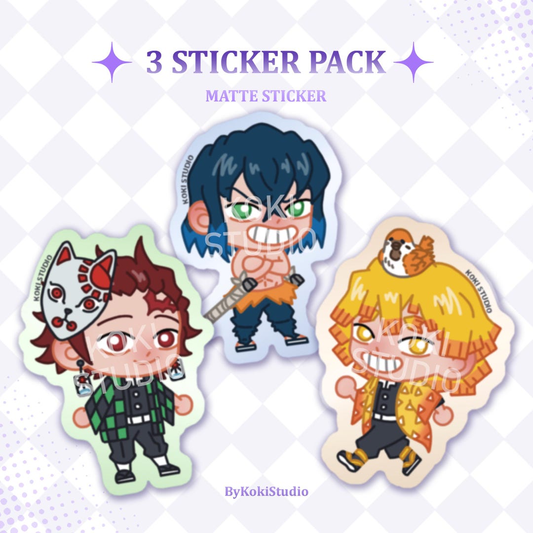 KNY | Matte Sticker Pack | Fanart Merch | Anime Sticker | Chibi Sticker ...