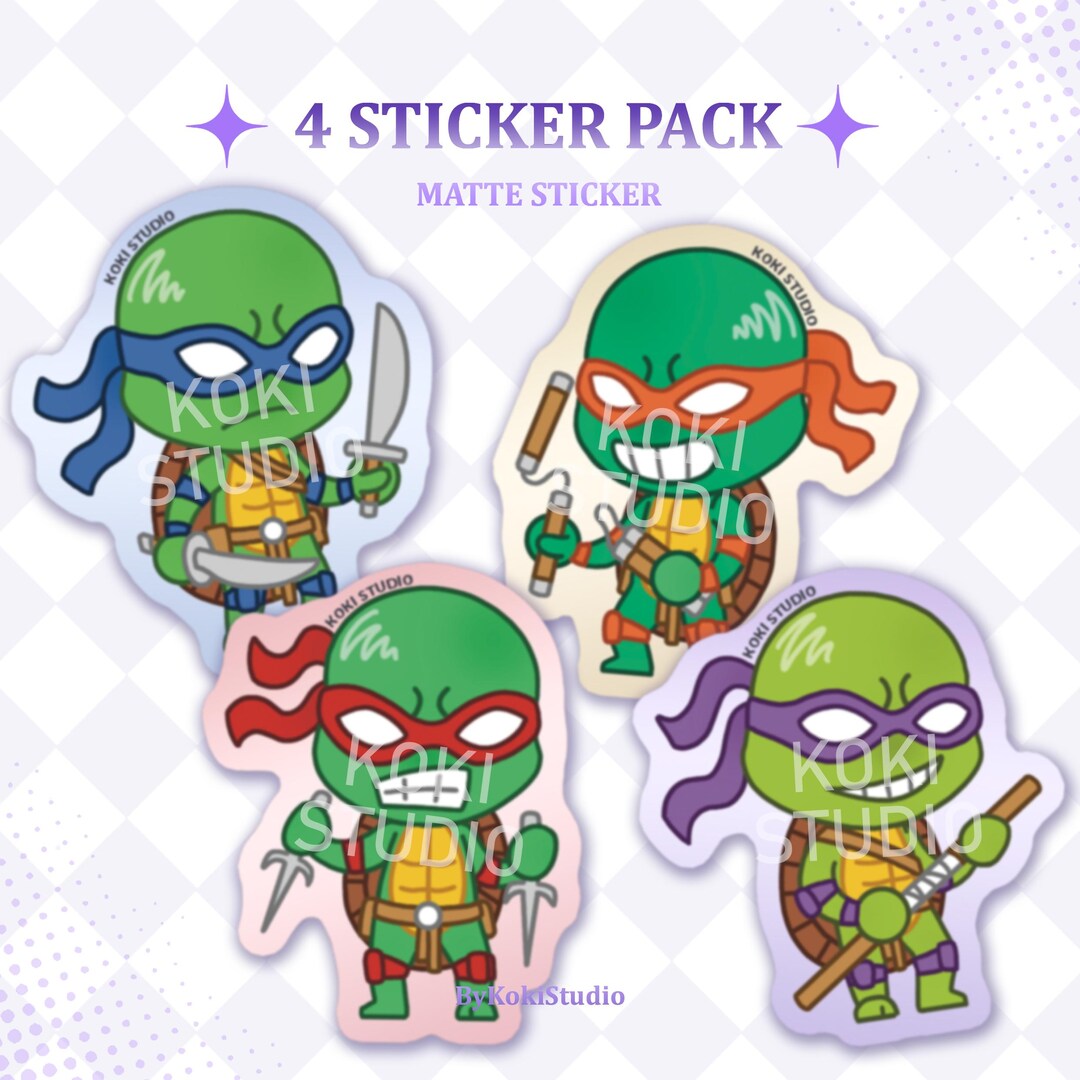 Ninja Turtles | Matte Sticker Pack | Fanart Merch | Comic Sticker ...