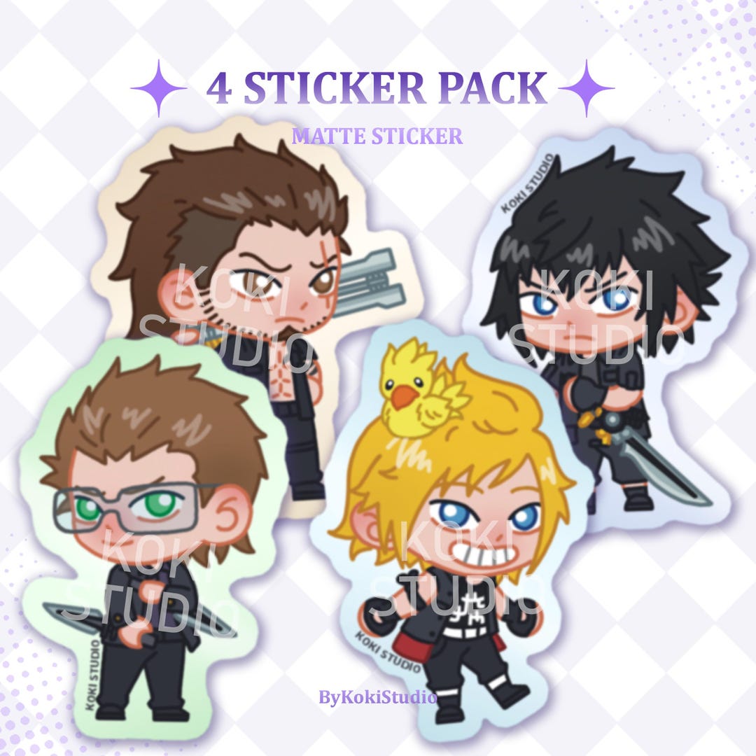 FFXV | Matte Sticker Pack | Fanart Merch | Videogame Sticker | Chibi ...