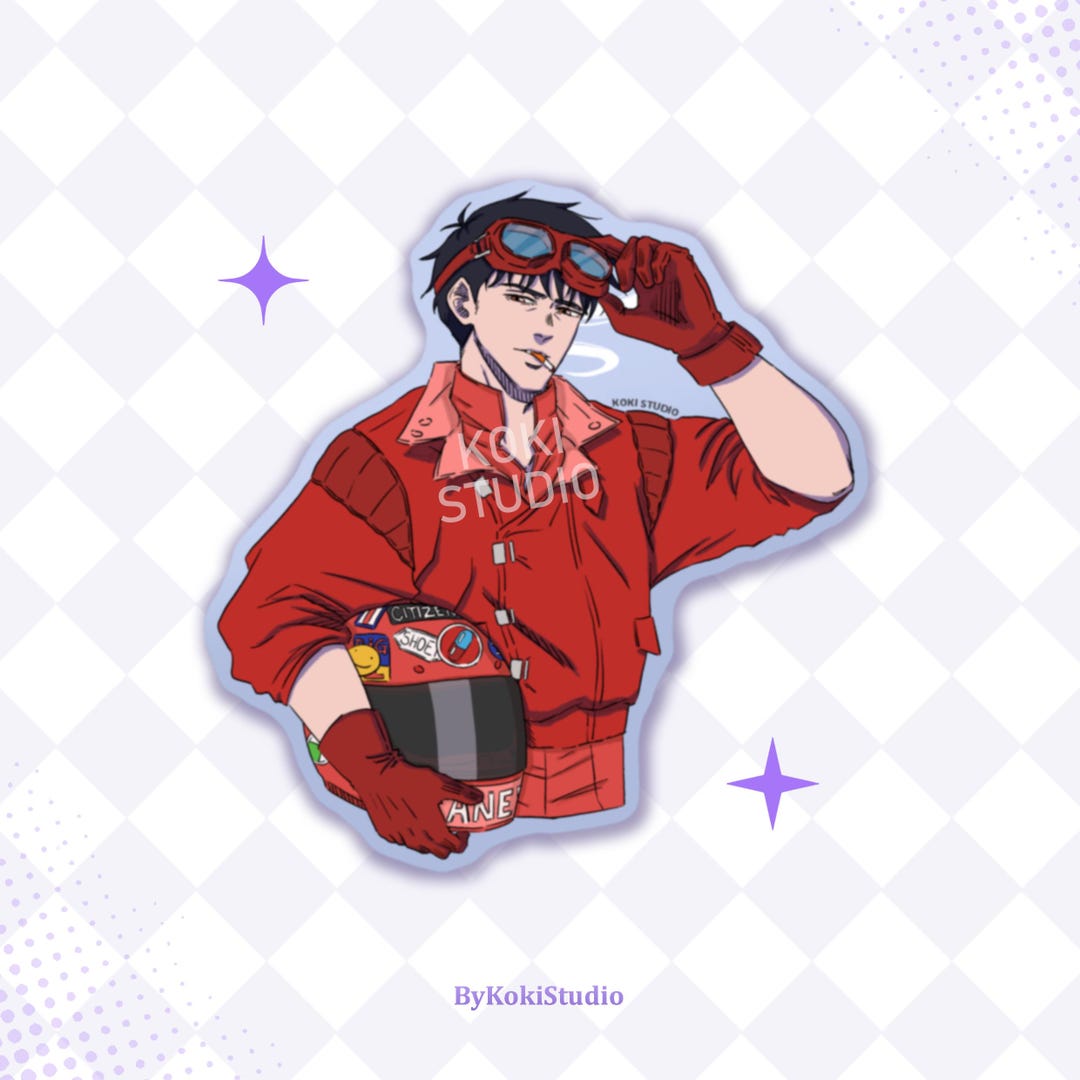Motorcyclist Matte Sticker Fanart Merch Anime Sticker Matte Vinyl - Etsy