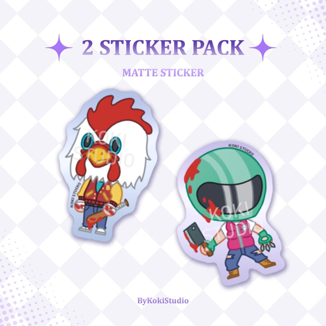 Biker Jacket Matte Sticker Pack Fanart Merch Videogame Sticker Inside ...
