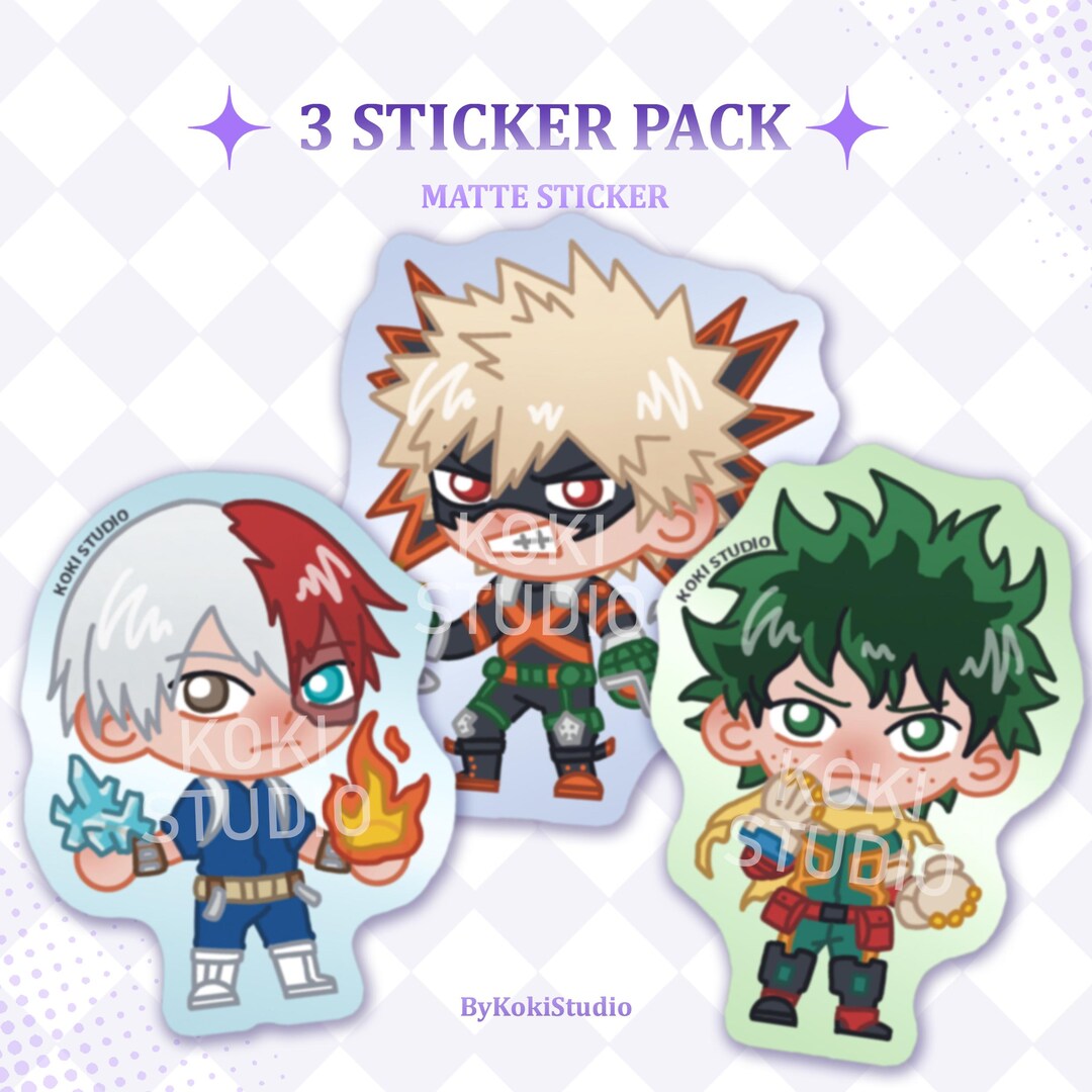 Hero Friends | Matte Sticker Pack | Fanart Merch | Anime Sticker ...
