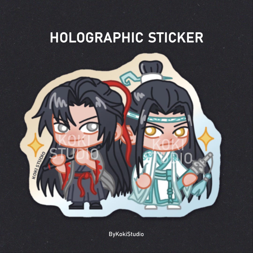 Manhua | Holographic Sticker | Fanart Merch | Chibi Sticker | Sparkle ...