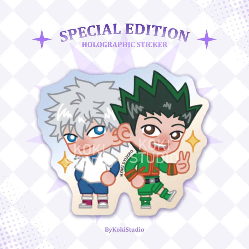 Gon & Killua | Holographic Sticker | Fanart Merch | Anime Sticker ...