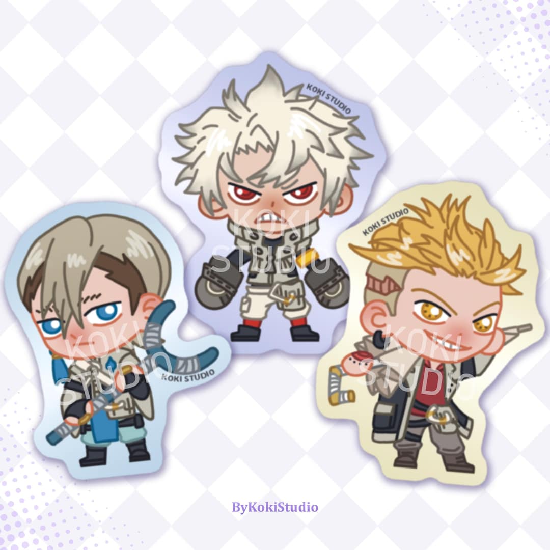 Rudo, Enjin & Zanka | Matte Stickers | Fanart Merch | Anime Sticker ...