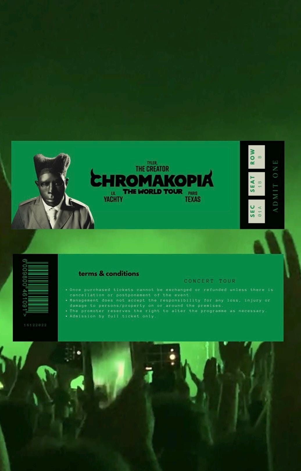 Tyler, the Creator: Chromokopia Tour Digital Ticket - Etsy
