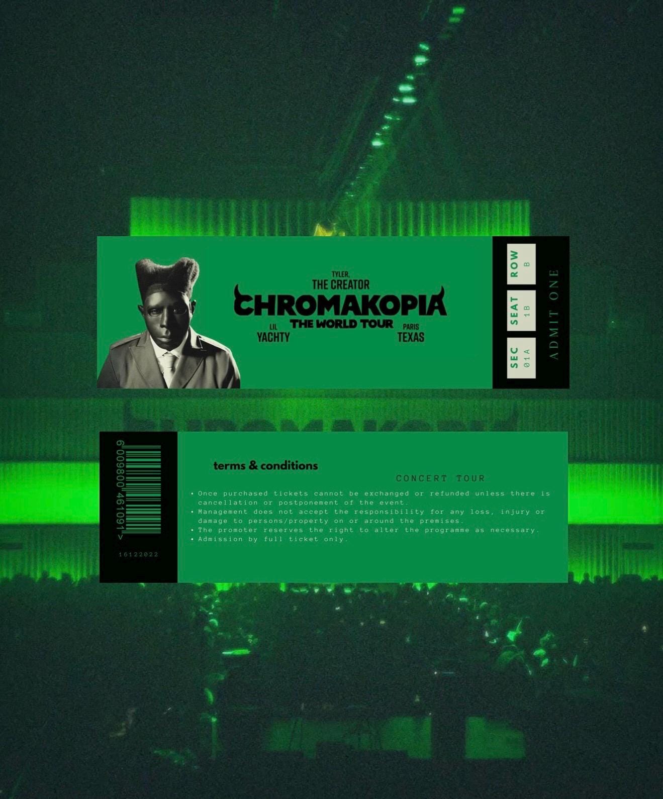 Tyler, the Creator: Chromokopia Tour Digital Ticket - Etsy