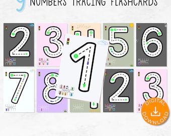 Number Tracing Flashcards,k5 Learning,learn Numbers,preschool Flashcard ...