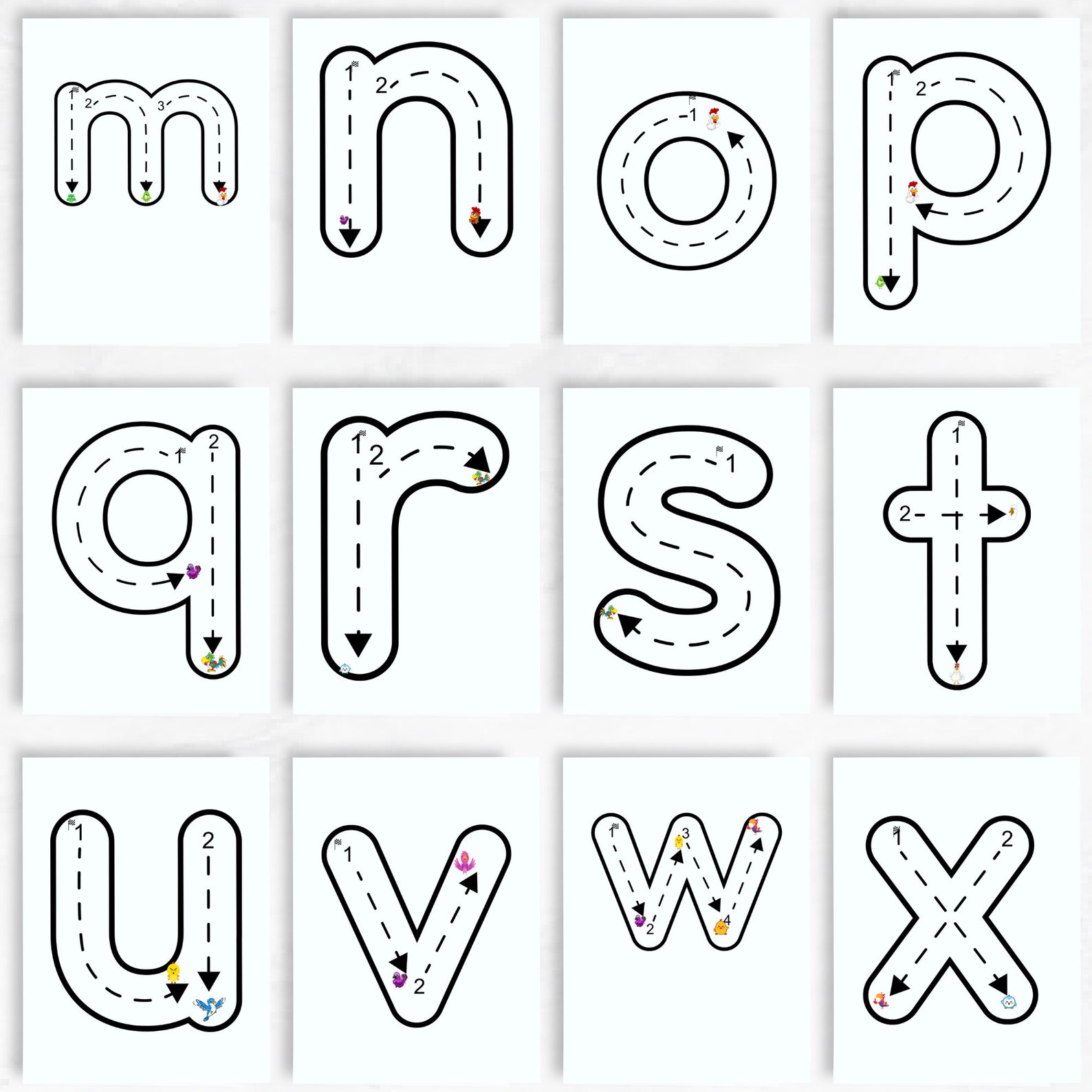 Letters Tracing Flashcards Preschool and Kindergarten Activity, Learn ...