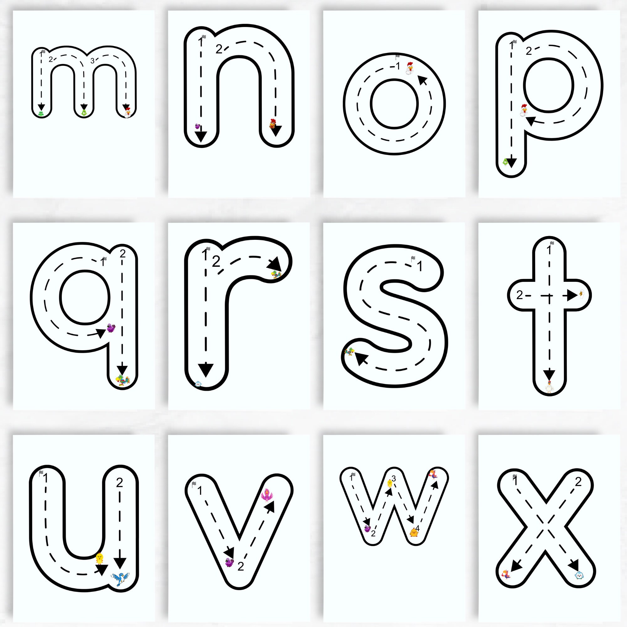 Letters Tracing Flashcards - Preschool and Kindergarten Activity, Learn ...