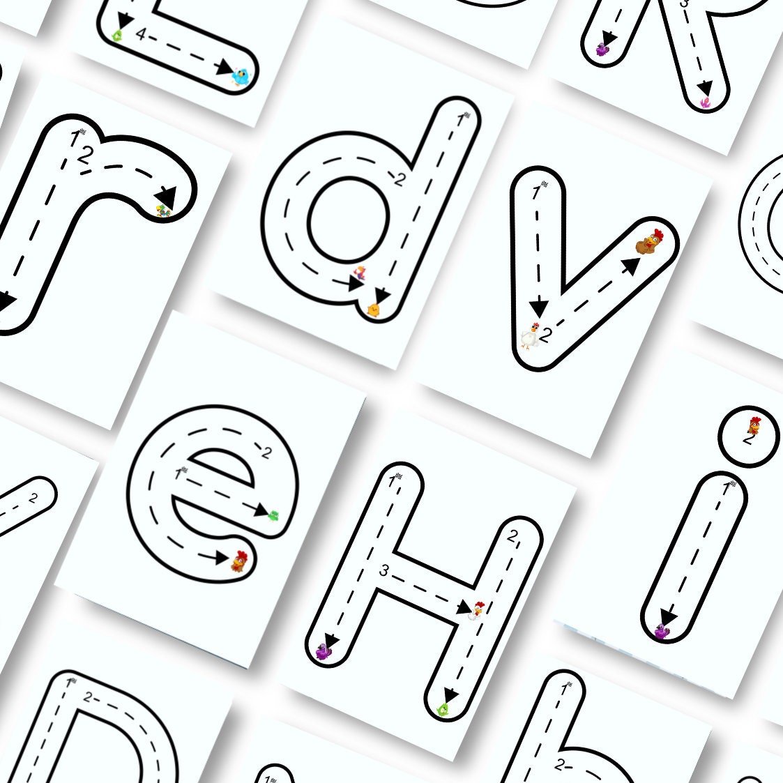 Letters Tracing Flashcards Preschool and Kindergarten Activity, Learn ...