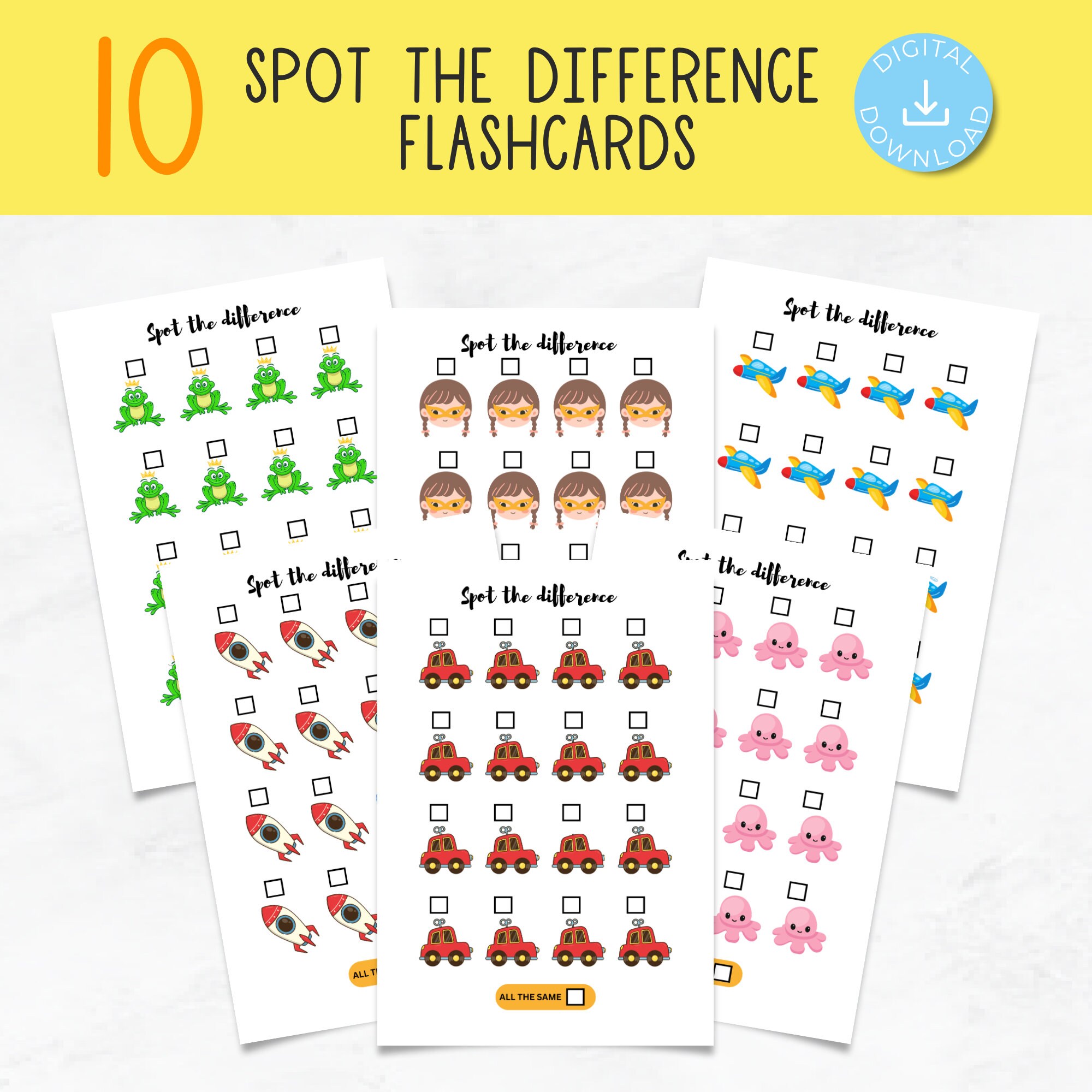 Spot the Difference Game - Visual Perception and Concentration Game ...