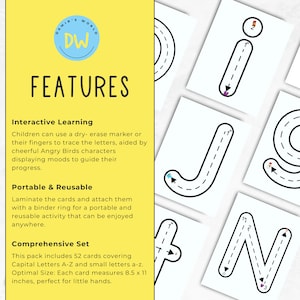 Letters Tracing Flashcards - Preschool and Kindergarten Activity, Learn ...