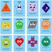 Shapes Recognition Flash Cards - Classroom Visual Shapes, Funny Faces ...