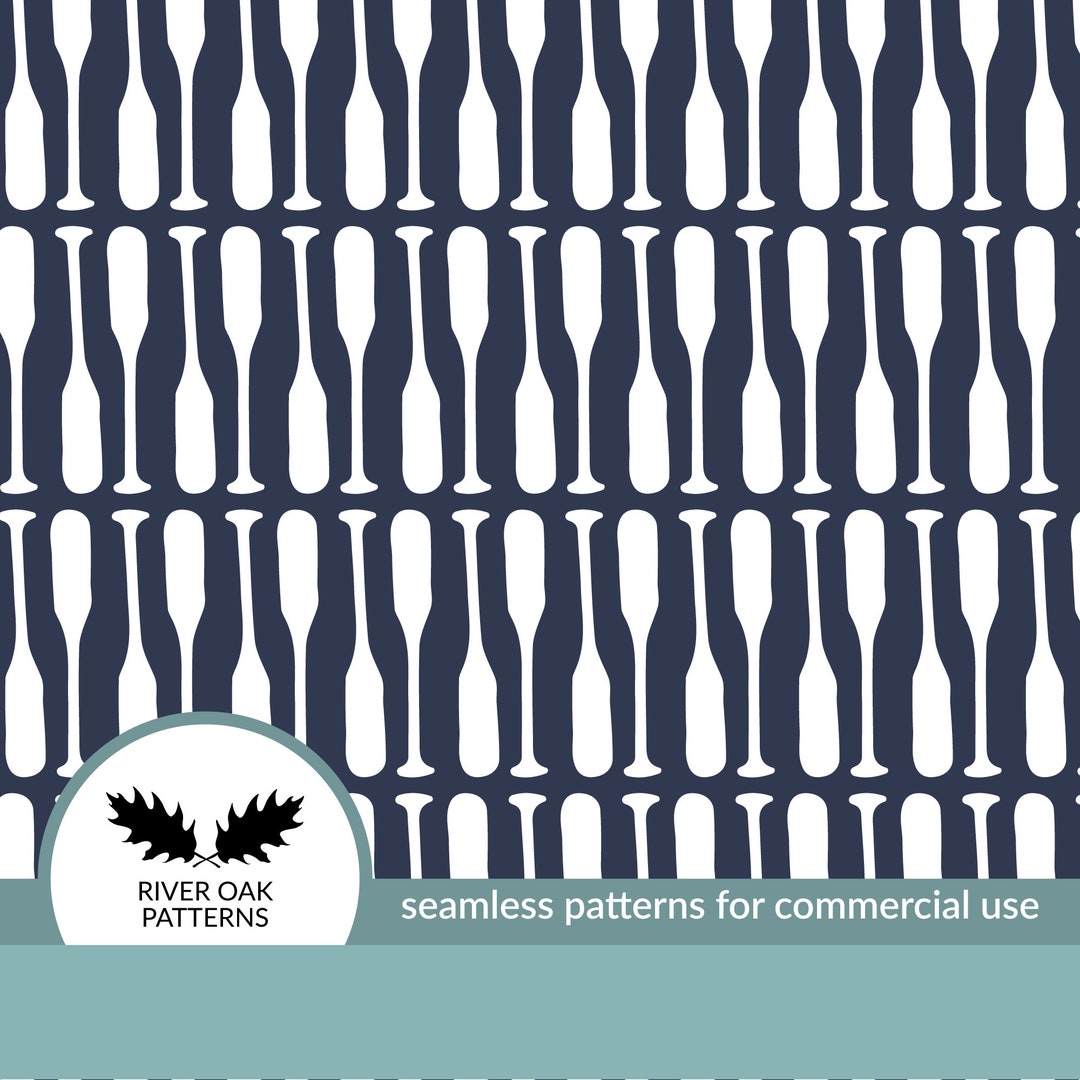 Boat Oars in Navy Seamless Digital File Repeat Pattern for Commercial ...