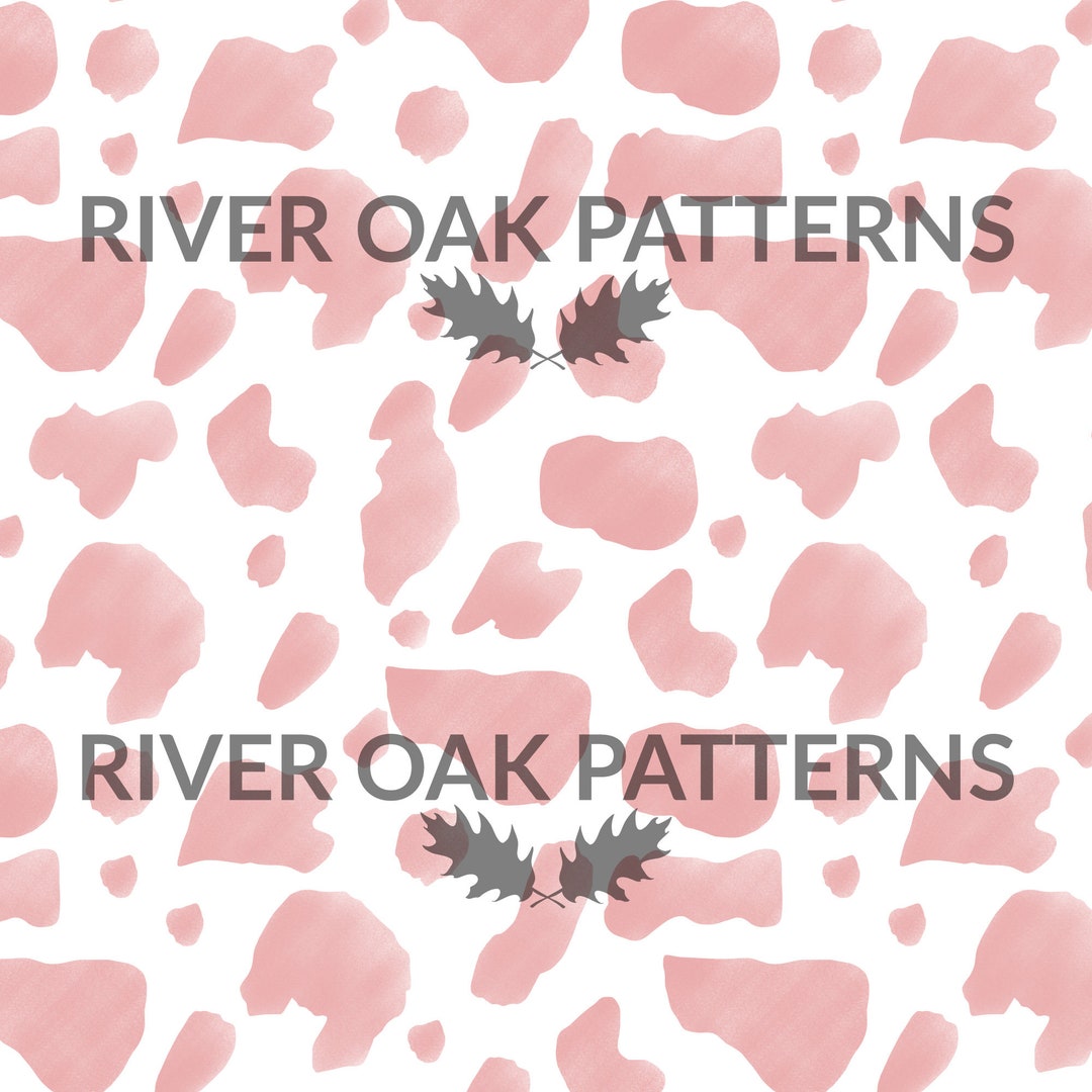 Pastel Pink Cow Print Seamless File Digital Repeat Pattern for ...