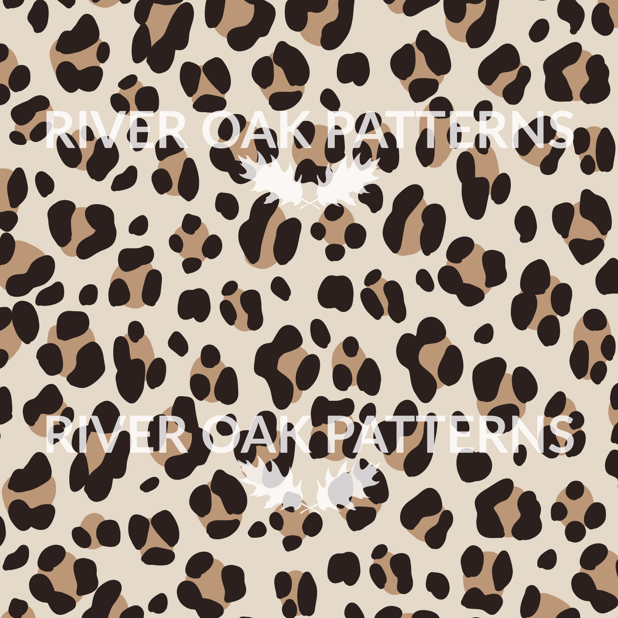 Neutral Leopard Skin Seamless Digital Repeat Pattern for Commercial Use ...