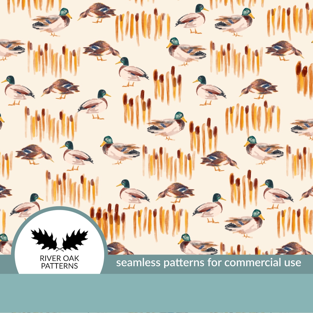 Ducks Seamless Digital Repeat Pattern for Commercial Use Fall Nature ...