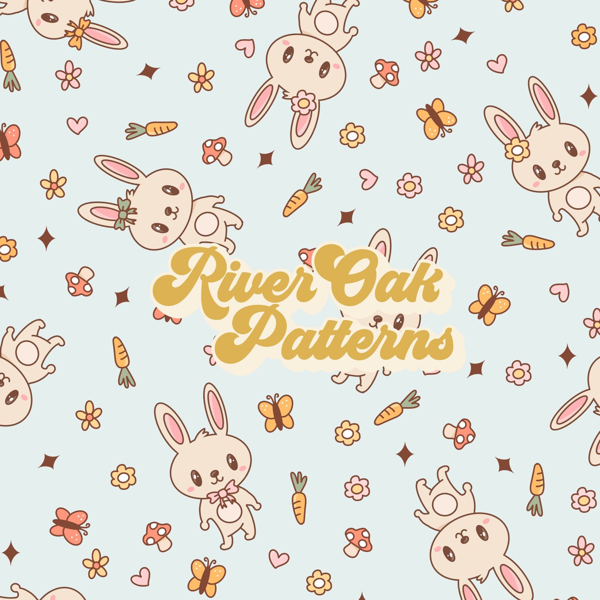 Easter Bunny Seamless Pattern, Spring Rabbits Repeat File (digital ...
