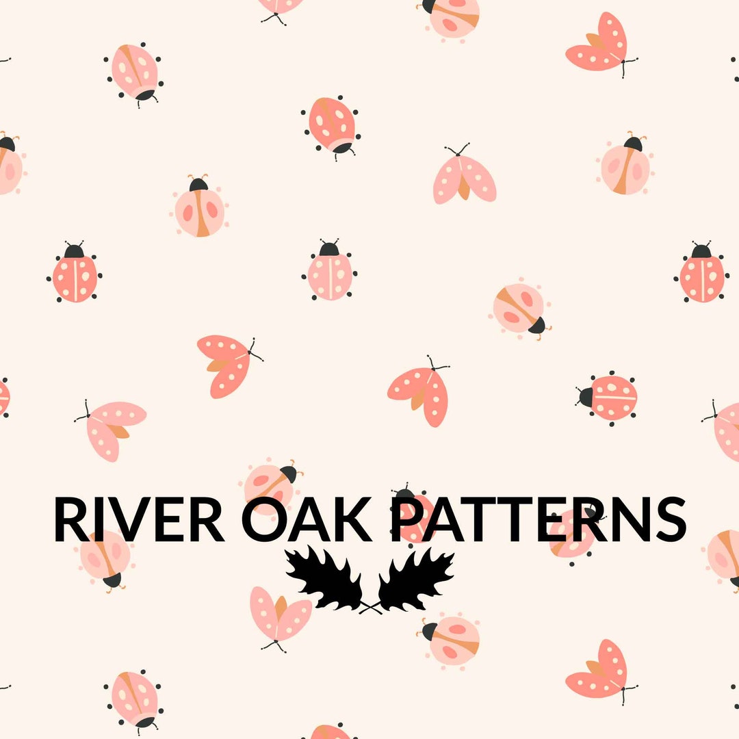 Pink Ladybugs Seamless File Cute Beetles Summer Insect Picnic Repeat ...