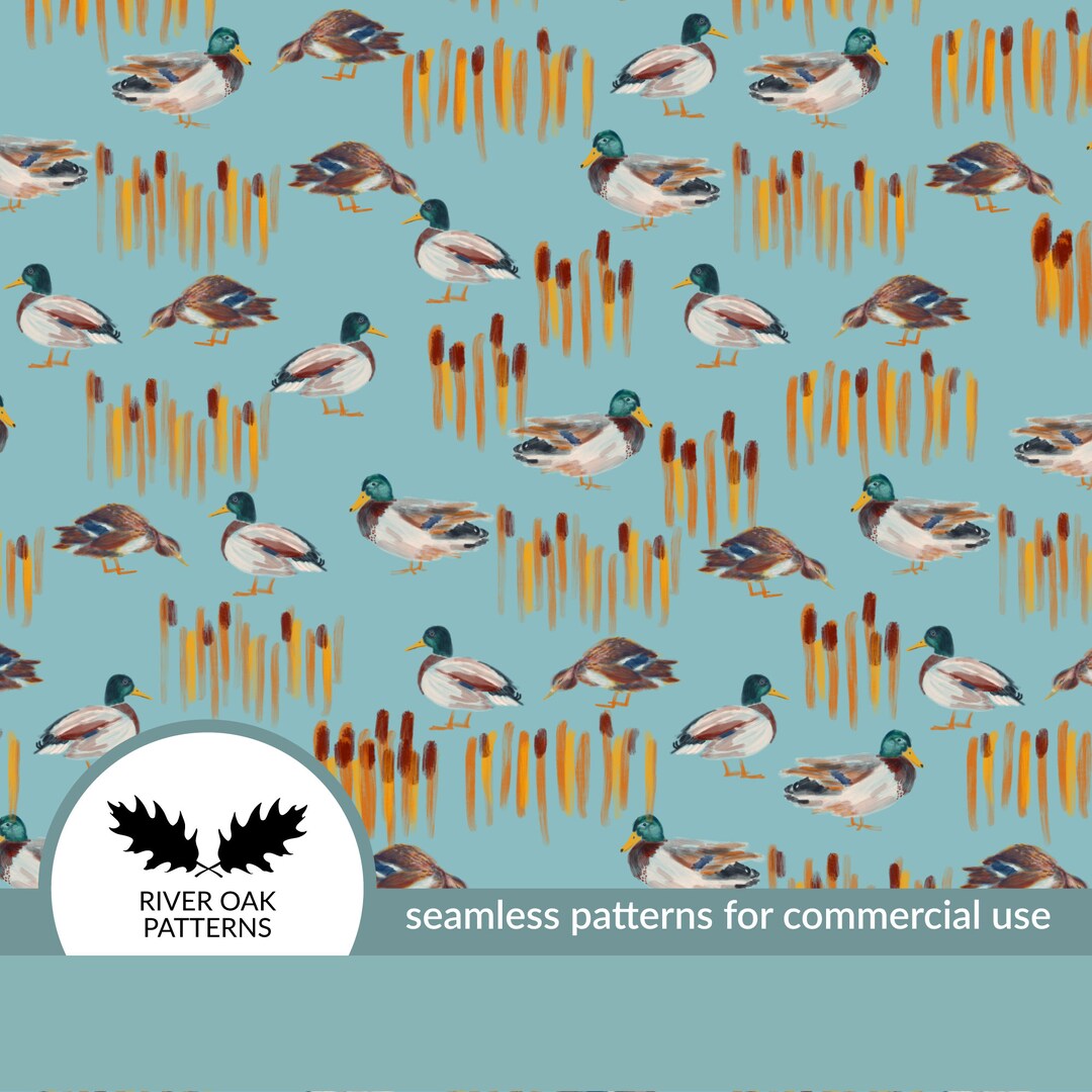 Ducks Seamless Digital Repeat Pattern for Commercial Use Fall Nature ...