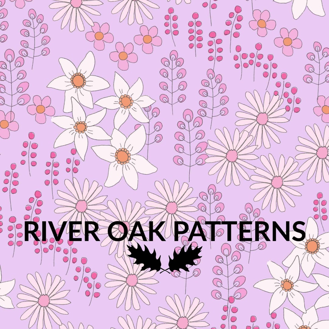 Spring Summer Purple Floral Seamless Pattern for Fabric Sublimation ...