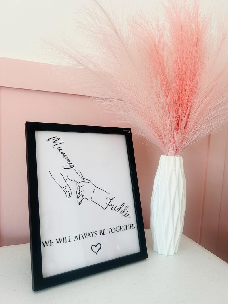 Baby Handprint Art | Minimalist Framed Print, Mother's Day Gift - Etsy