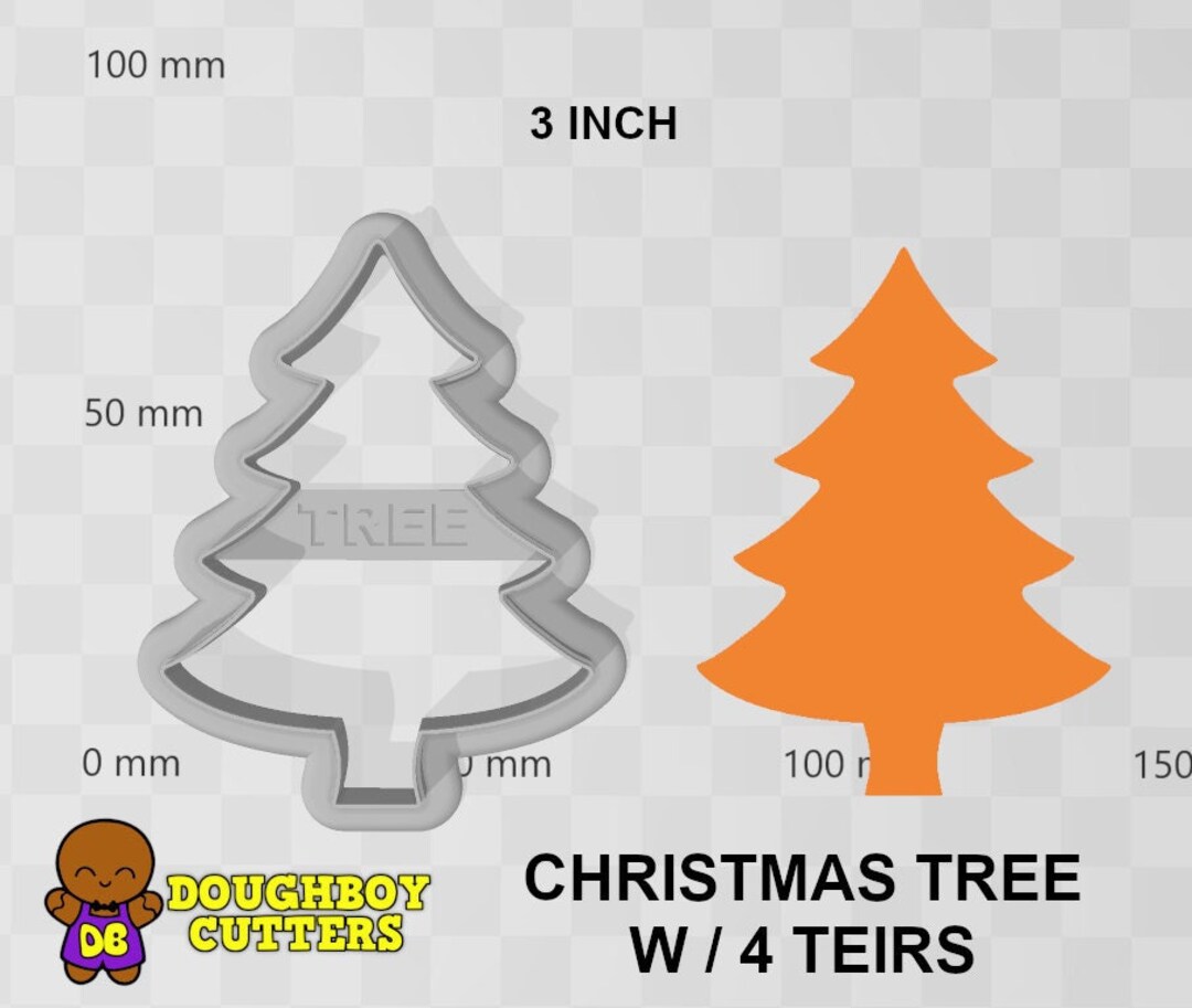 Christmas Tree Cookie Cutter | Dough, Fondant or Polymer Clay Cutter ...