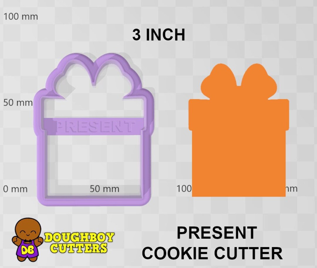 Present Cookie Cutter | Dough, Fondant or Polymer Clay Cutter | Various ...