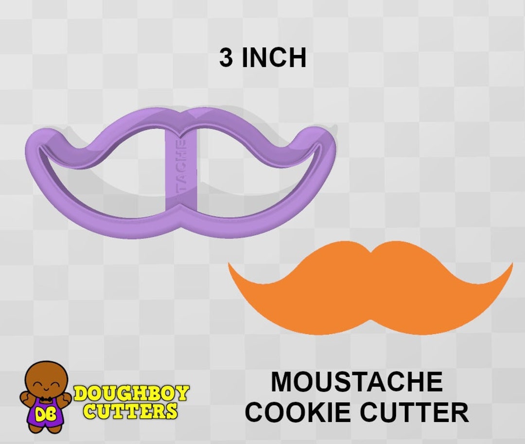 Moustache Cookie Cutter | Dough, Fondant or Polymer Clay Cutter ...