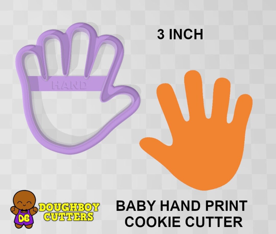 Baby Hand Print Cookie Cutter | Dough, Fondant or Polymer Clay Cutter ...