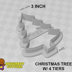 Christmas Tree Cookie Cutter | Dough, Fondant or Polymer Clay Cutter ...