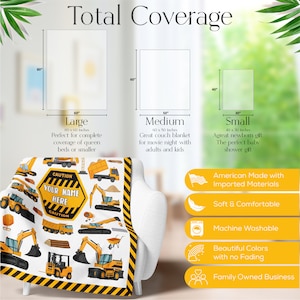 Personalized Excavator Truck Blanket | Baby Blanket Boys Gift | Toddler ...