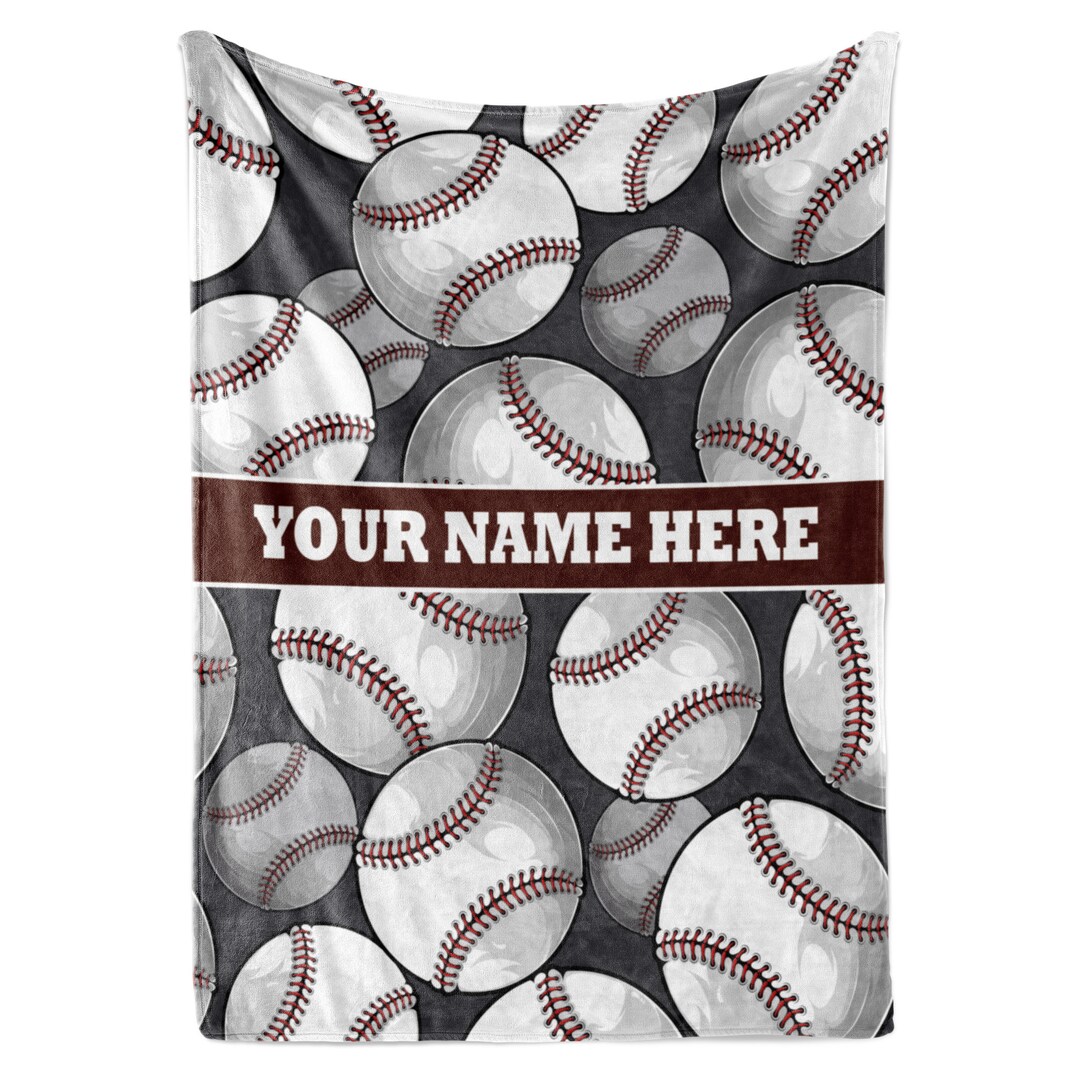 Personalized Baseball Blanket for Kids or Adults | Custom Name Throw ...