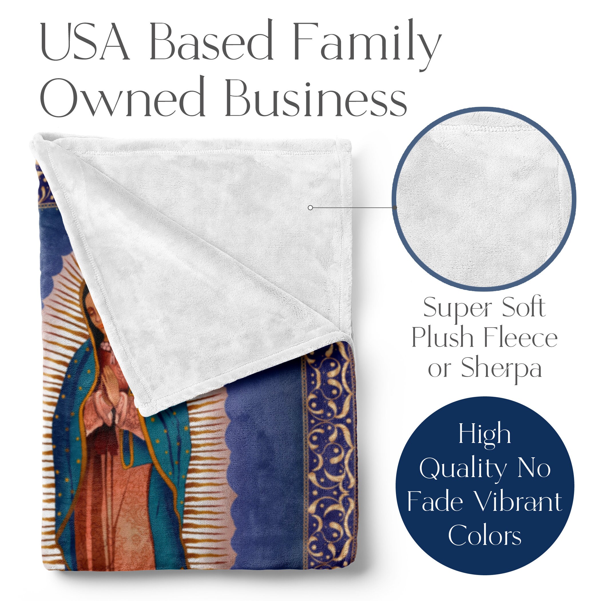 Our Lady of Guadalupe Blanket for Adults | Vintage Roman Catholic ...