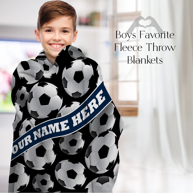 Personalized Soccer Blanket for Kids or Adults | Custom Name and Number ...
